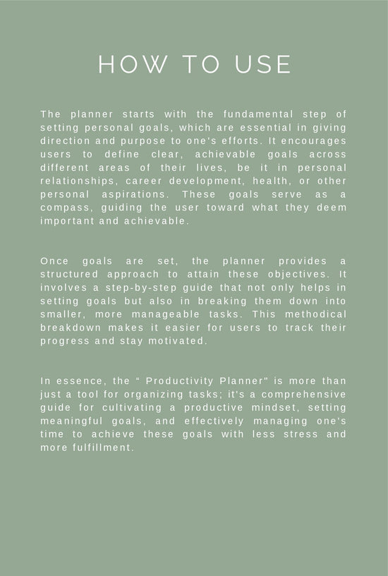 My Productivity Planner