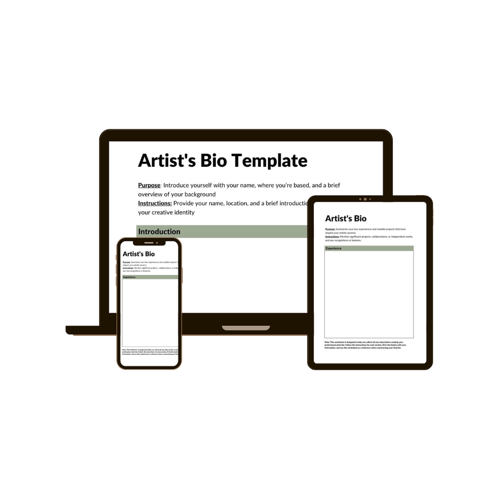 Artist Bio Blueprint- Your Ready To Use Template for Writing Your Arti