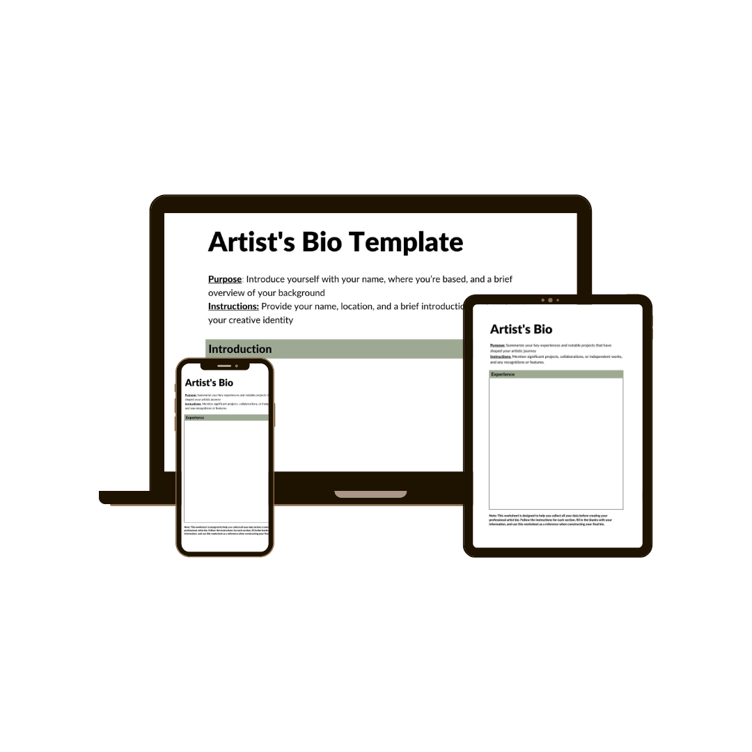 Artist Bio Blueprint- Your Ready To Use Template for Writing Your Arti