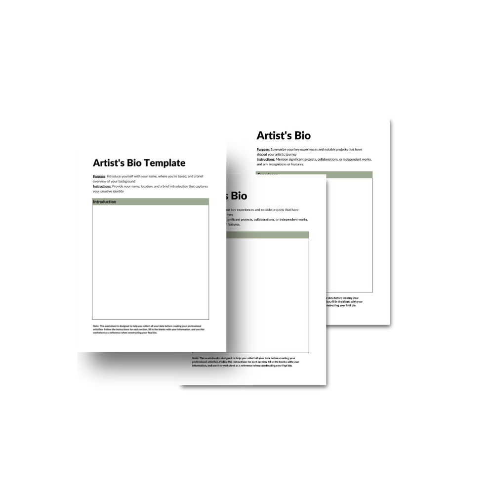 Artist Bio Blueprint- Your Ready To Use Template for Writing Your Arti